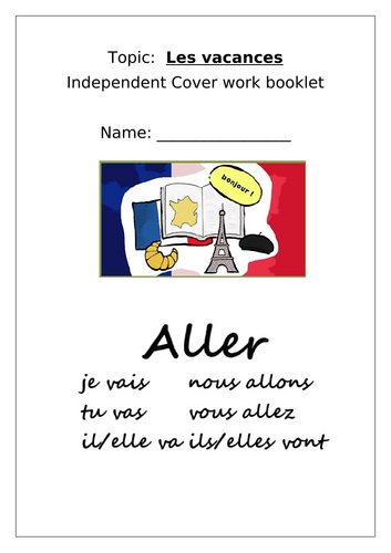 French 'Les vacances' Independent cover work booklet | Teaching Resources