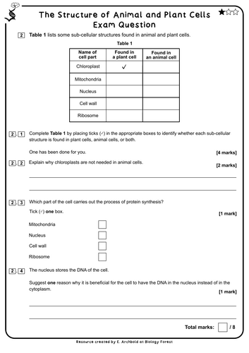 Animal and Plant Cell Structure | GCSE Biology | Teaching Resources