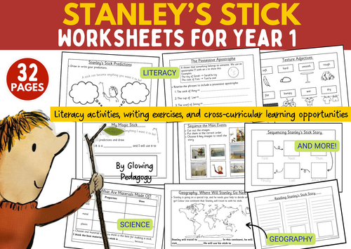 Stanley's Stick Worksheets for Year 1 - Literacy, Writing, and Cross ...