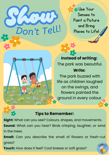 Show, Don't Tell- Posters and Worksheets | Teaching Resources