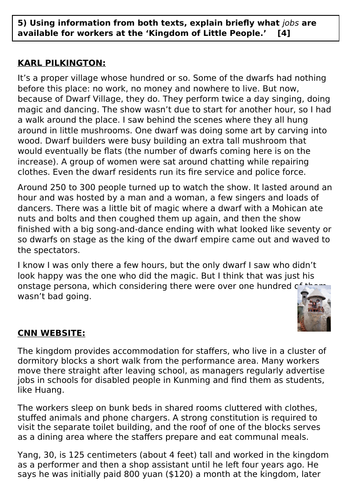 EDUQAS GCSE English Language Paper 2 Q5: An Idiot Abroad (Dwarf Village ...