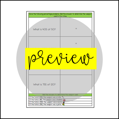 Percentages Murder Mystery | Grades 5–7 KS3 Maths | Percentage Increase ...