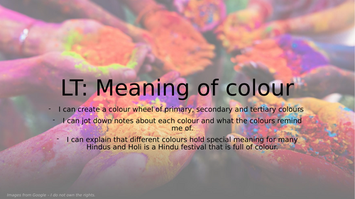 The meaning of colour -RE Hinduism, Holi | Teaching Resources