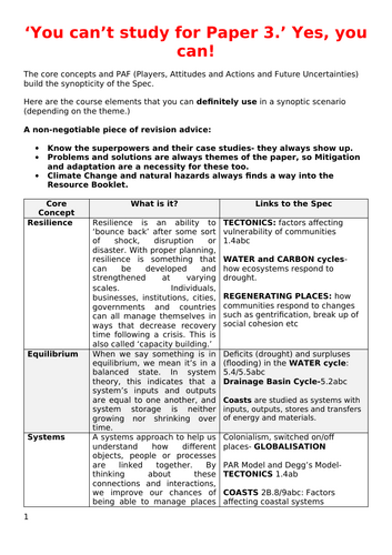 Edexcel A-Level Geography Paper 3 lessons | Teaching Resources