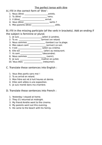 French perfect tense | Teaching Resources