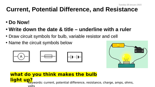 Current potential difference and resistance - GCSE Electricity Physics ...