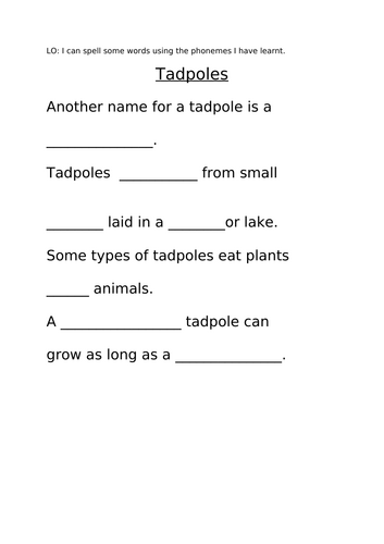 Tadpole's Promise | Teaching Resources