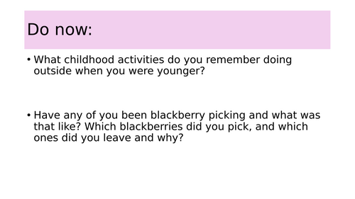 Eduqas NEW Blackberry Picking by Seamus Heaney Lesson Poetry Anthology ...