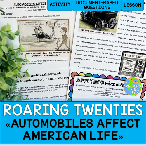 Automobiles, Installment Buying during the Roaring Twenties | Teaching ...
