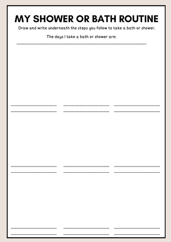 Personal hygiene - Lesson 2 - Bathing and Showering | Teaching Resources