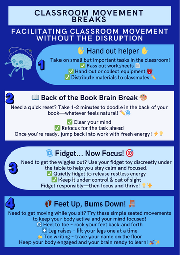 Classroom movement breaks | Teaching Resources