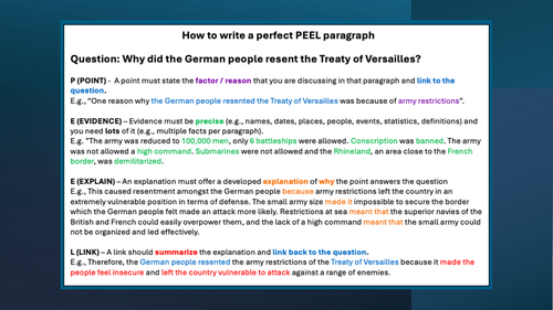 Model Answer - PERFECT PEEL PARAGRAPH | Teaching Resources