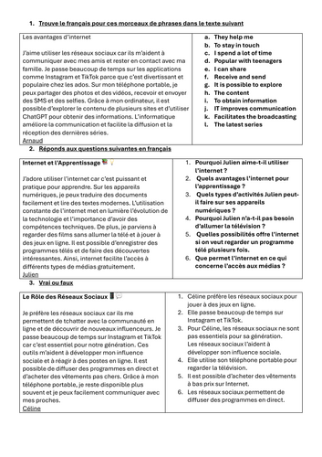 22. GCSE FRENCH: Technologie (Avantages et dangers) - AQA New SPEC ...