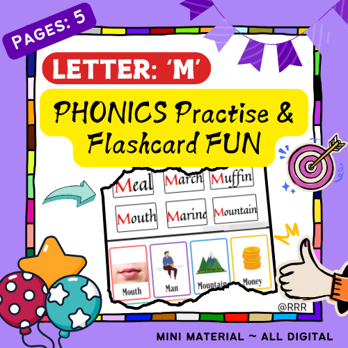 Fun Phonics for Letter M (Words & Pictures) for Kids 3-5+ in age ...