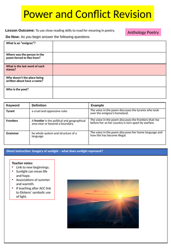 Power and Conflict AQA English Literature Revision Booklets | Teaching ...