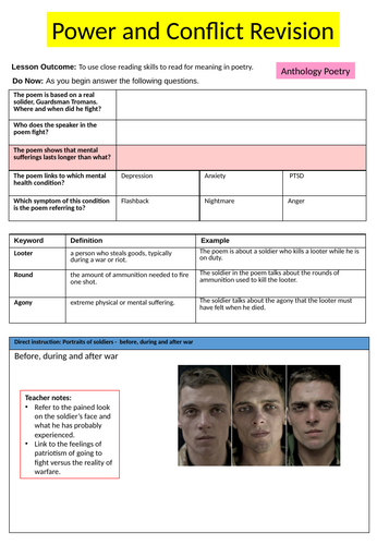 Power and Conflict AQA English Literature Revision Booklets | Teaching ...