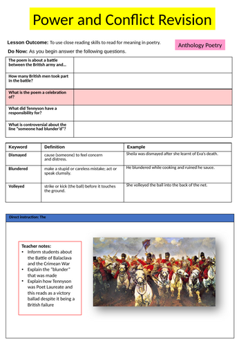 Power and Conflict AQA English Literature Revision Booklets | Teaching ...