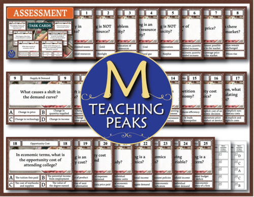 Concepts in Economics: Fun & Engaging Task Cards Assessment Activity ...
