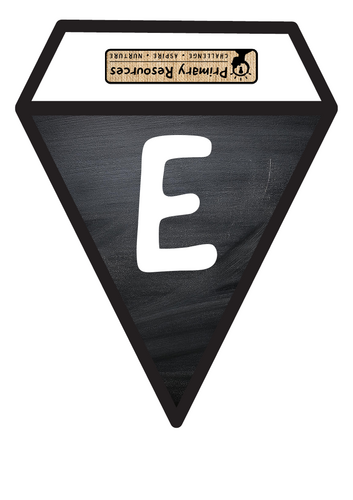 Chalk Classroom Bunting (White Lettering / Triangle Flag) | Teaching ...