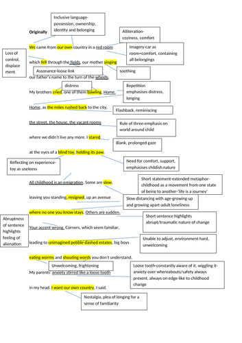 Carol Ann Duffy 'Originally' Resources N5/Higher | Teaching Resources
