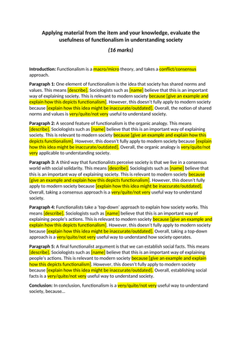 Introduction to Sociological Perspectives - Functionalism | Teaching ...