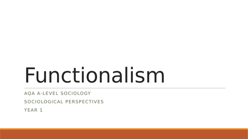 Introduction to Sociological Perspectives - Functionalism | Teaching ...