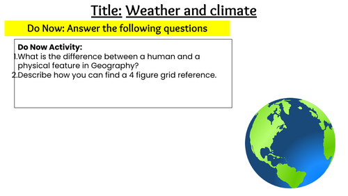 KS3: Weather and Climate: L1 What is Weather | Teaching Resources