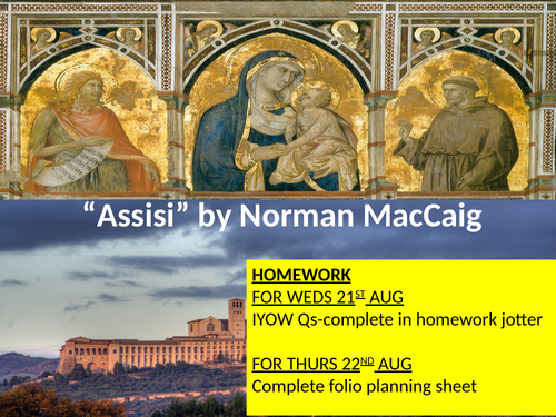 N5 English Norman MacCaig Assisi Resources | Teaching Resources