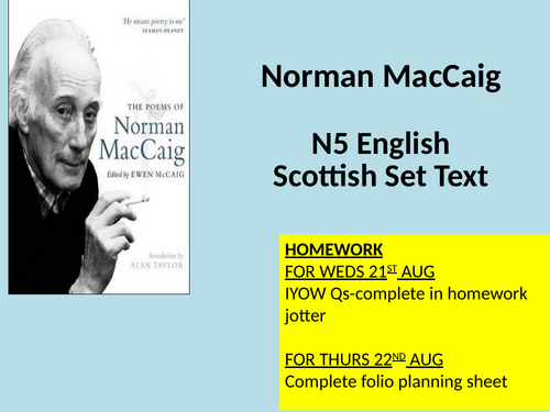 N5 English Norman MacCaig Assisi Resources | Teaching Resources