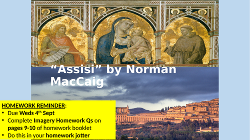 N5 English Norman MacCaig Assisi Resources | Teaching Resources