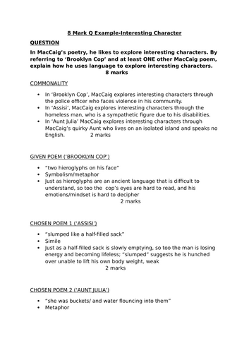 N5 English Norman MacCaig Brooklyn Cop Resources | Teaching Resources