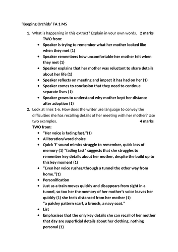 N5 English Jackie Kay Keeping Orchids Resources | Teaching Resources