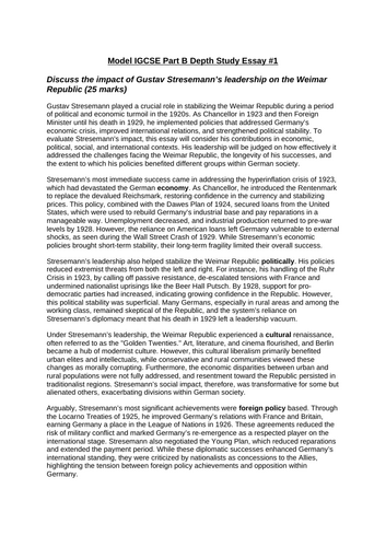 2025 History IGCSE Paper 4 Model Answers - Part B essays (Germany Depth ...