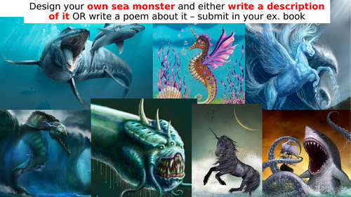 Create a sea monsters homework sheet | Teaching Resources