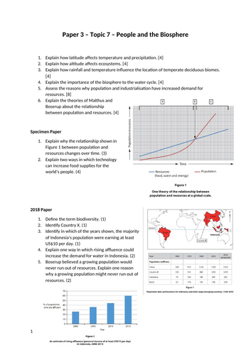 Edexcel B GCSE Geography Paper 3 Revision Pack | Teaching Resources
