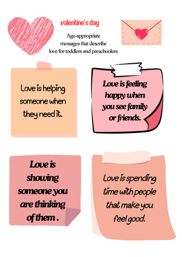 Valentine's day messages that describe love to toddlers and ...