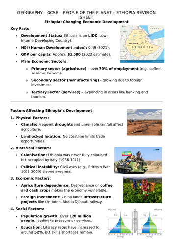OCR GCSE GEOGRAPHY A - ETHIOPIA CASE STUDY AND GLOBAL ECOSYSTEMS ...
