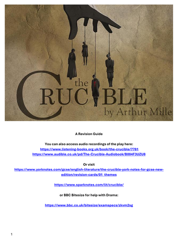 The Crucible GCSE Drama Study Guide | Teaching Resources