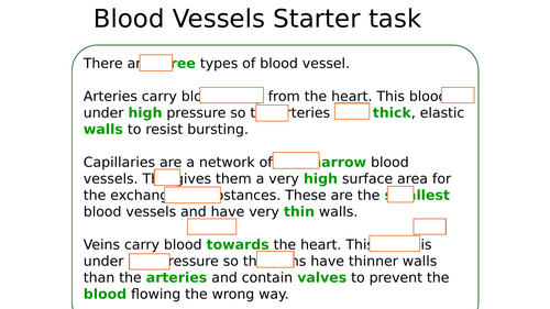 Blood vessels A level | Teaching Resources