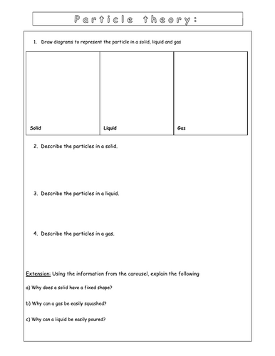 Year 7 - Particulate of nature L1 Matter (Worksheet) | Teaching Resources