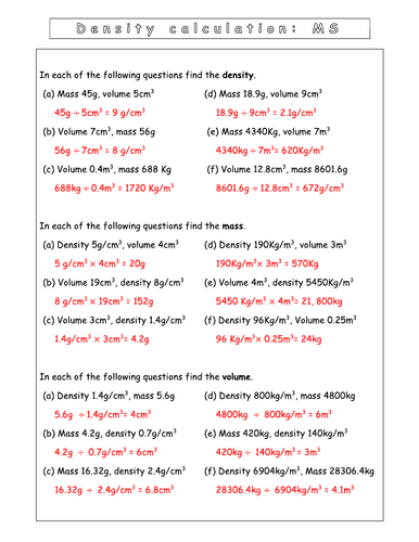 Year 7 - Particulate of nature L5 Water and density | Teaching Resources