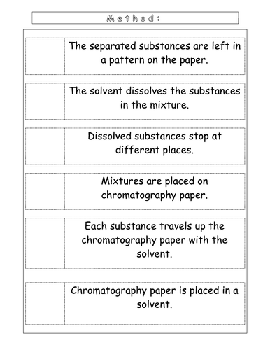 Year 7 - Particulate of nature L8 Chromatography (Worksheet) | Teaching ...