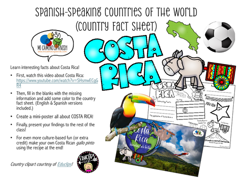 Spanish-Speaking Countries - COSTA RICA (Country Fact Sheet & VIDEO ...