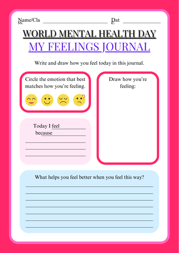 WORLD MENTAL HEALTH DAY ACTIVITY PACK | Teaching Resources