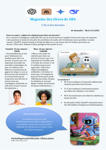 French Reading Comprehension "L'intelligence artificielle" - MYP 3 ...