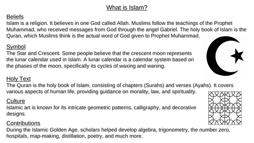 KS3 Islamic Beliefs Education Bundle: Lessons 1-5 + Assessment ...