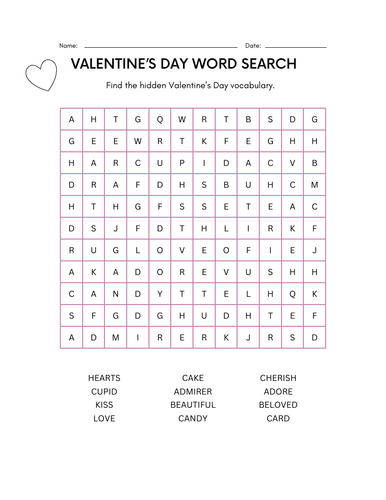 Valentine's Day Word Search | Teaching Resources