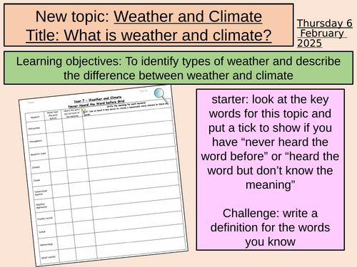KS3 Geography Wild Weather full SOW | Teaching Resources