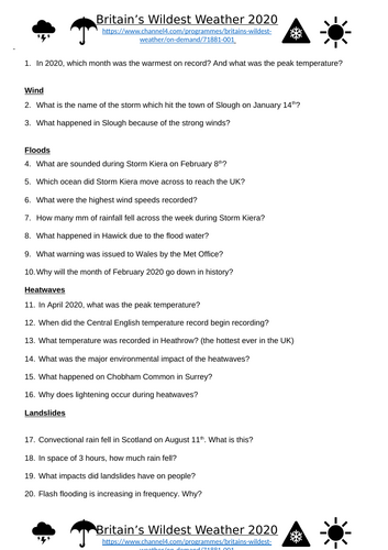KS3 Geography Wild Weather full SOW | Teaching Resources