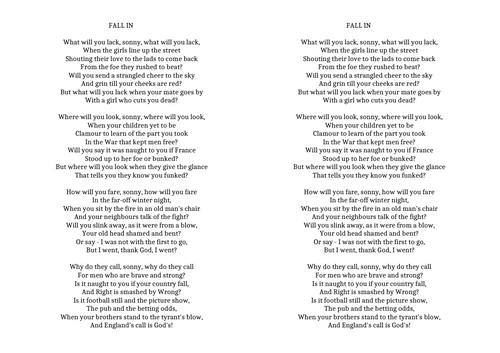 WWI Poetry SOW 12 lesson + Assessment | Teaching Resources
